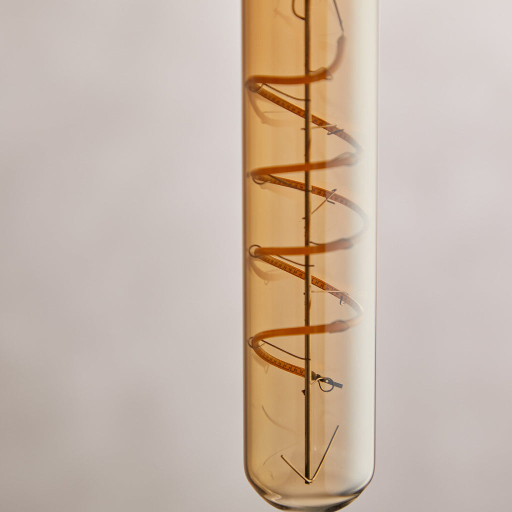 Thin 4W LED Curled Filament Bulb with Amber-Coating & B22 Fitting