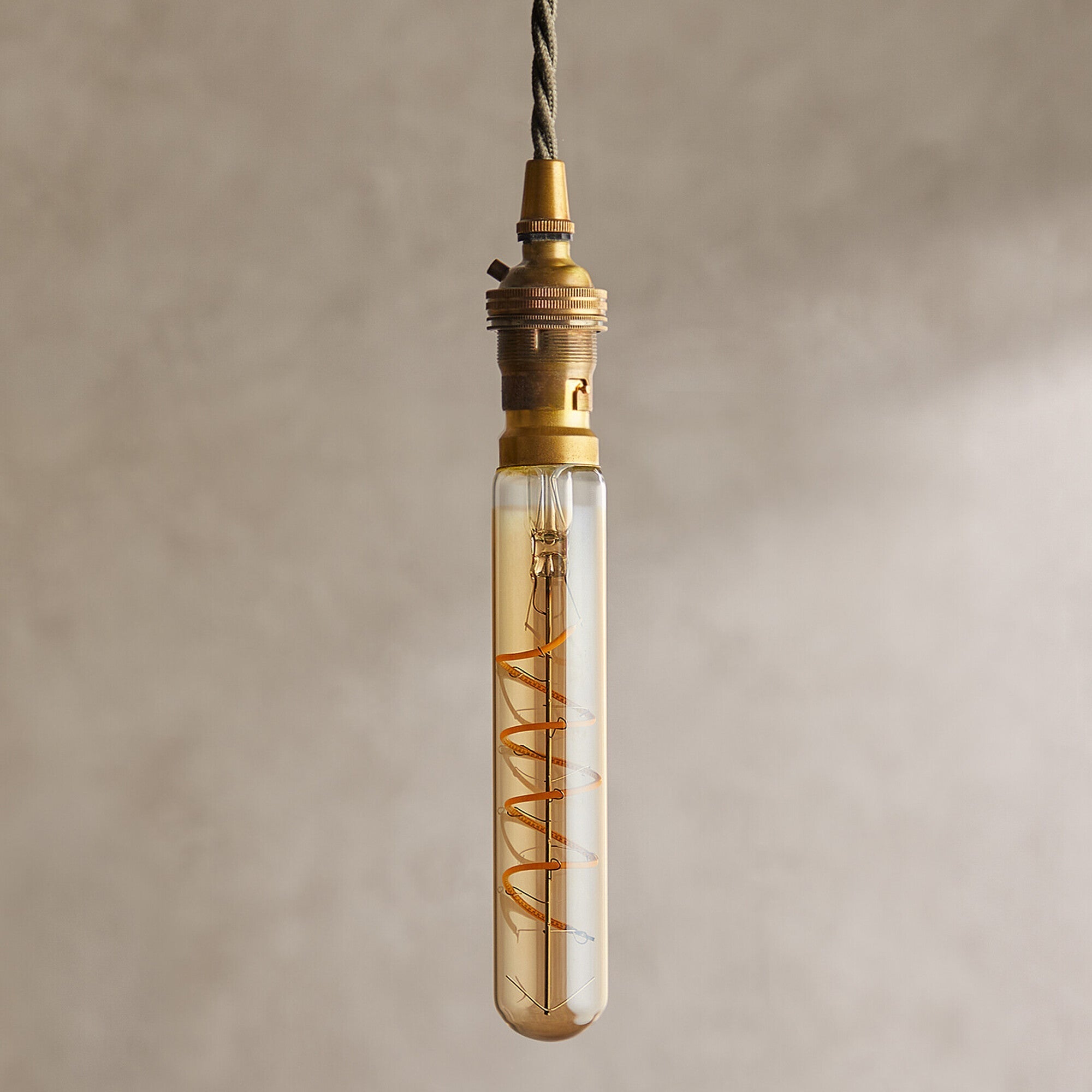 Thin 4W LED Curled Filament Bulb with Amber-Coating & B22 Fitting