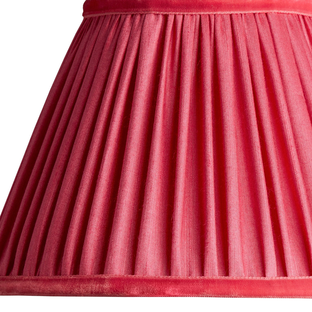 30cm empire shade in ruby silk with velvet tape