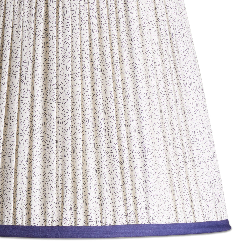 30cm straight empire shade in navy & white dashee block printed cotton