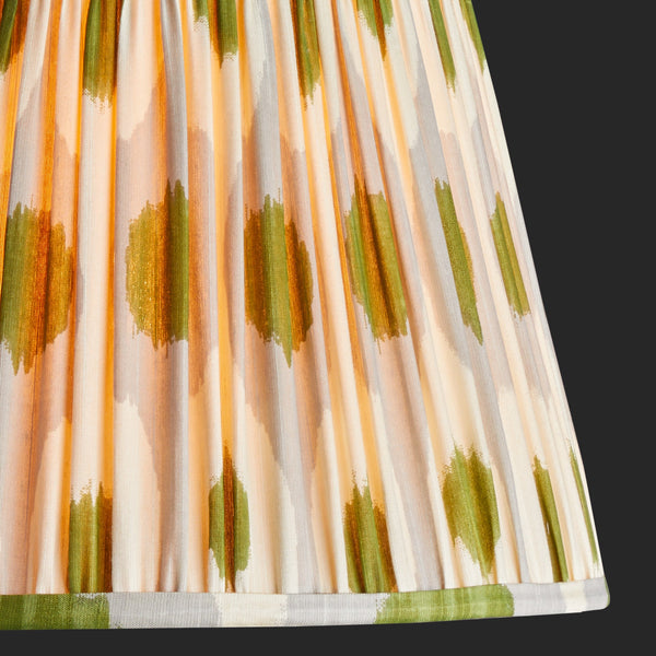 30cm straight empire shade in grey green egg & spoon silk ikat