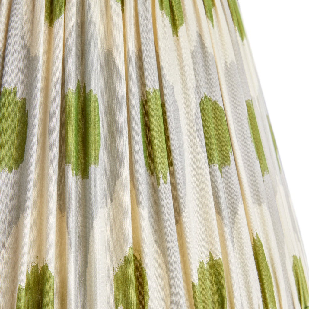 30cm straight empire shade in grey green egg & spoon silk ikat