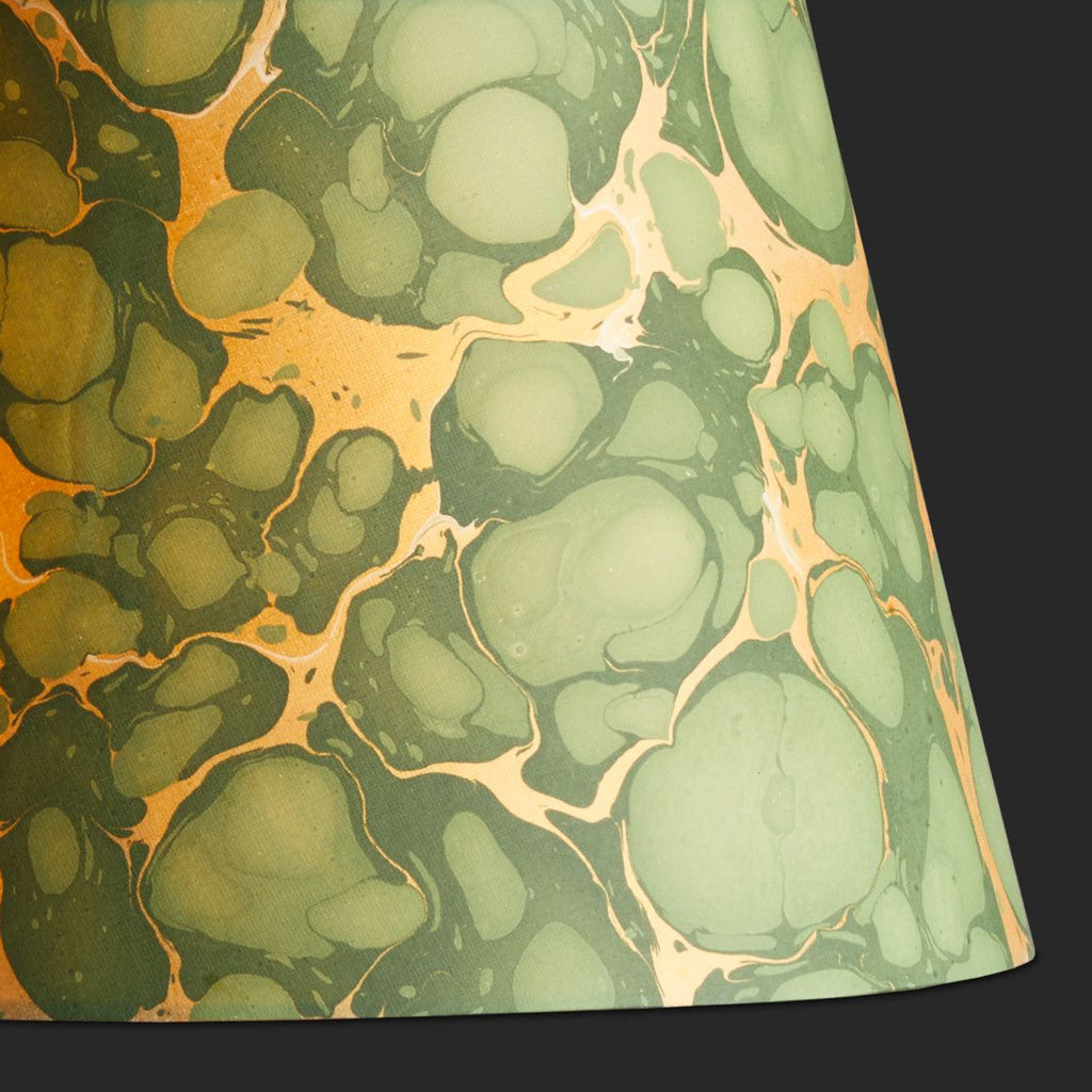 Green & Gold Lampshade | Foglia Marble Paper Shade