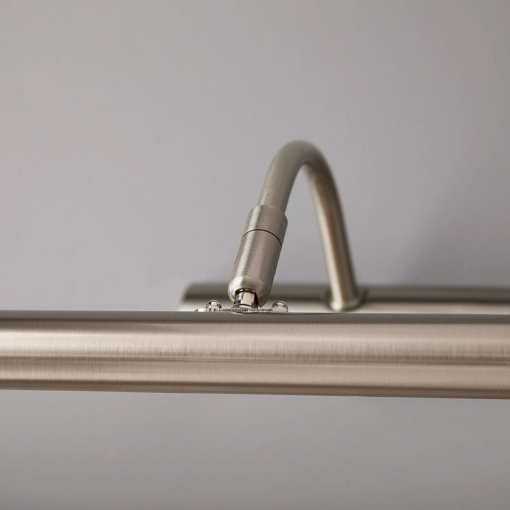 Larger Turner picture light in brushed chrome finish