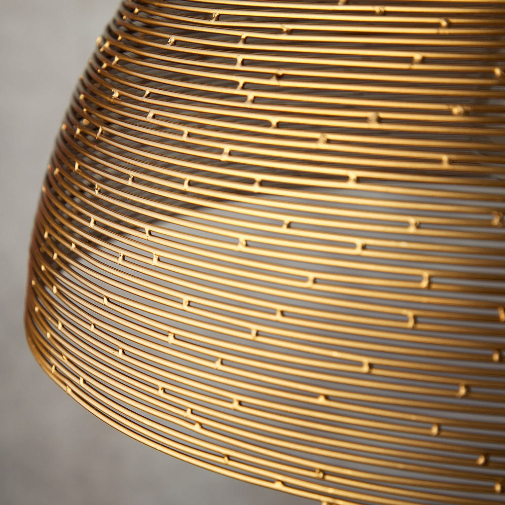 Smaller Spangle domed pendant in antique brass