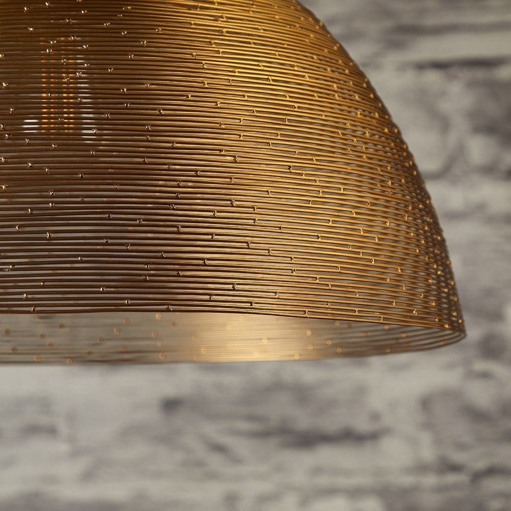 Larger Spangle domed pendant in antique brass