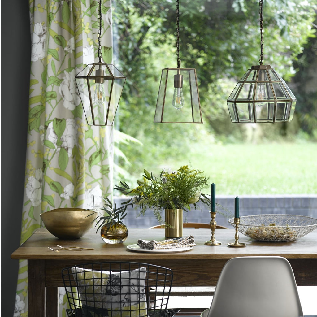 larger Luxor lantern in brass and clear glass