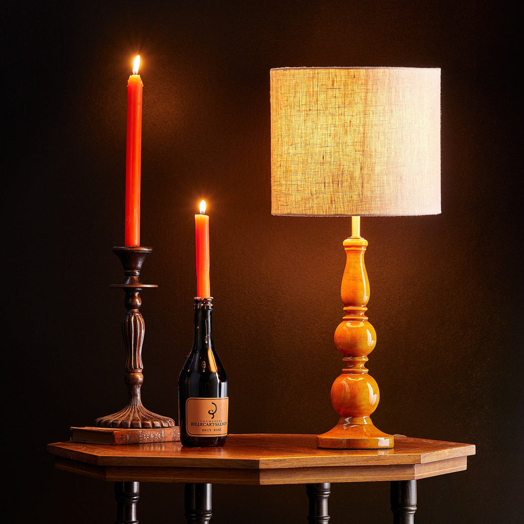 Kelpie table lamp in saffron lacquered wood