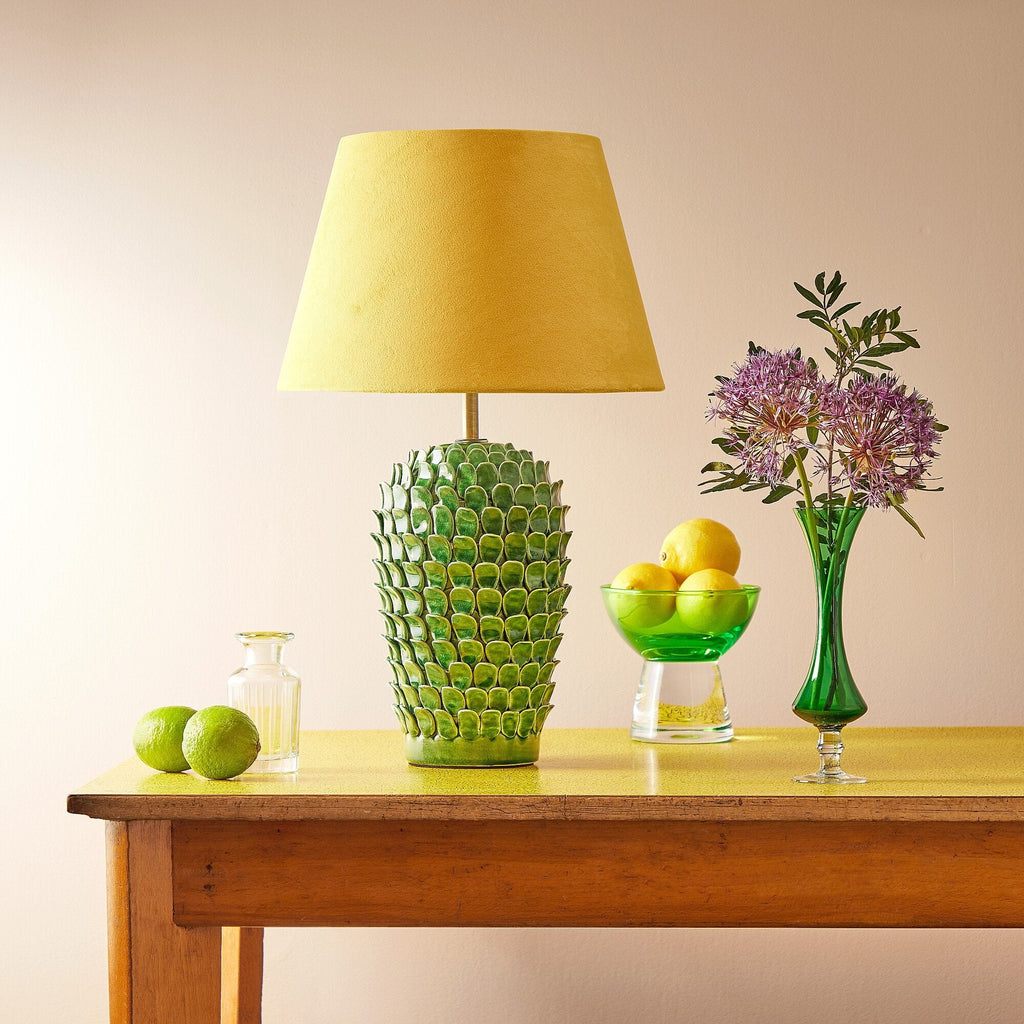 Smaller Stucco table lamp in emerald