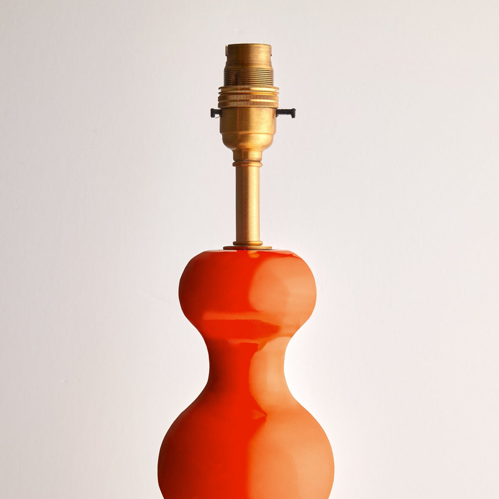 Larger Wobster table lamp in orange lacquered wood