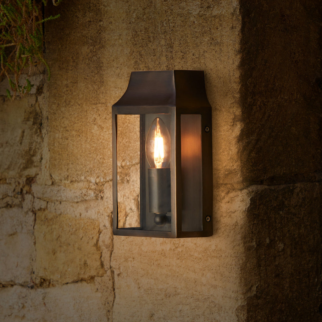 Crail IP44 Exterior Wall Light in Bronze