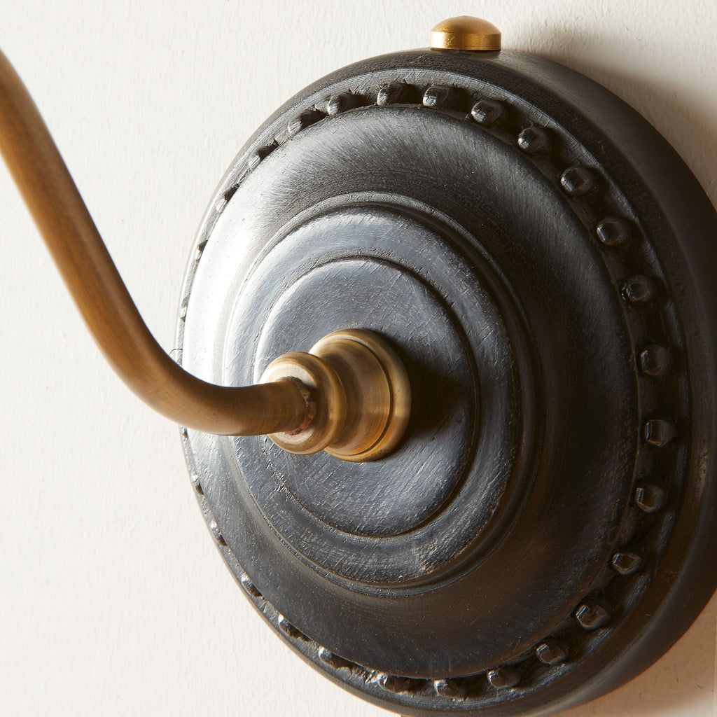 Drake wall fitting in wood and brass