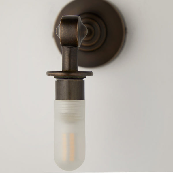 Mini Elbow Wall Fitting IP44 in Antique Bronze