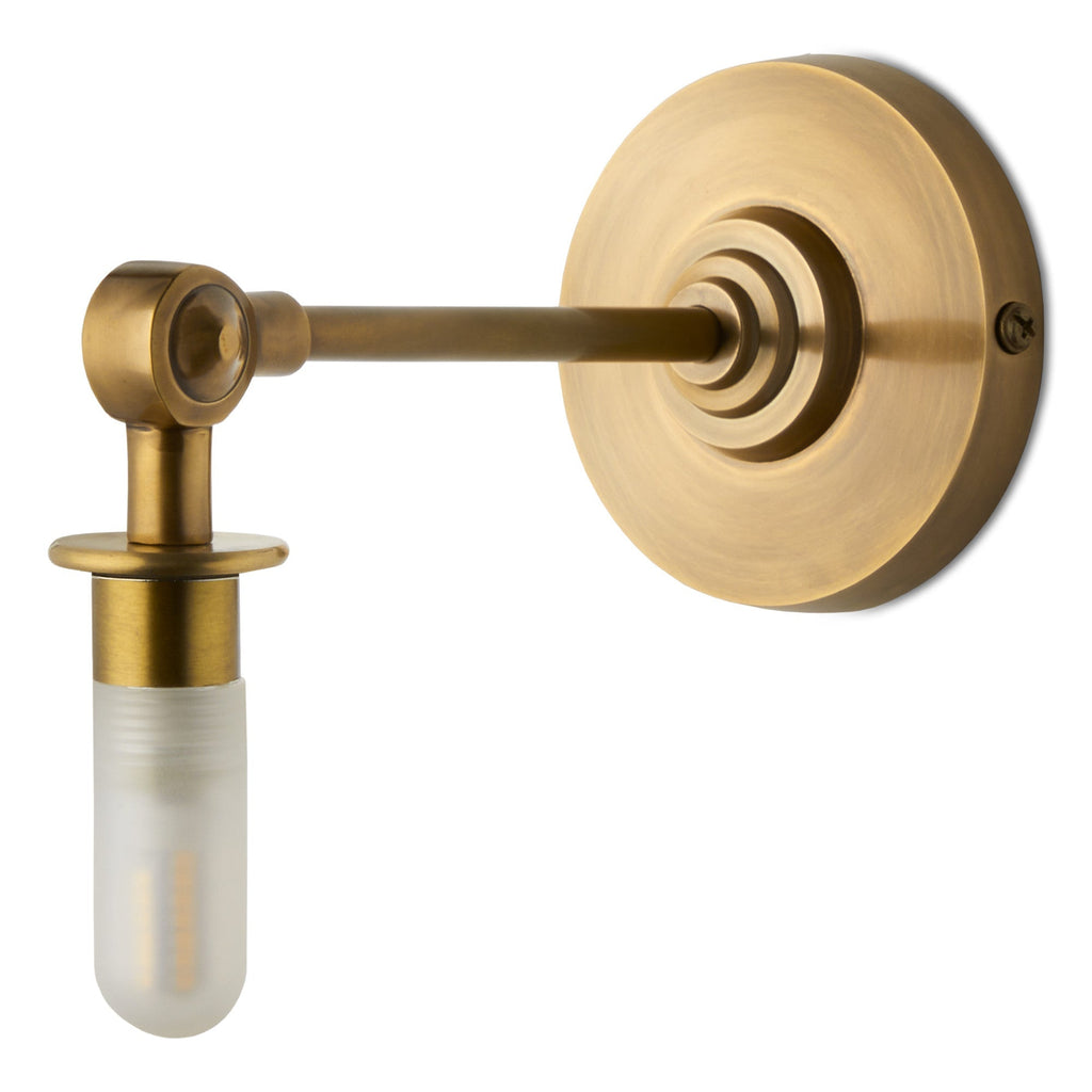 Angled Elbow Antique Brass Light Fitting