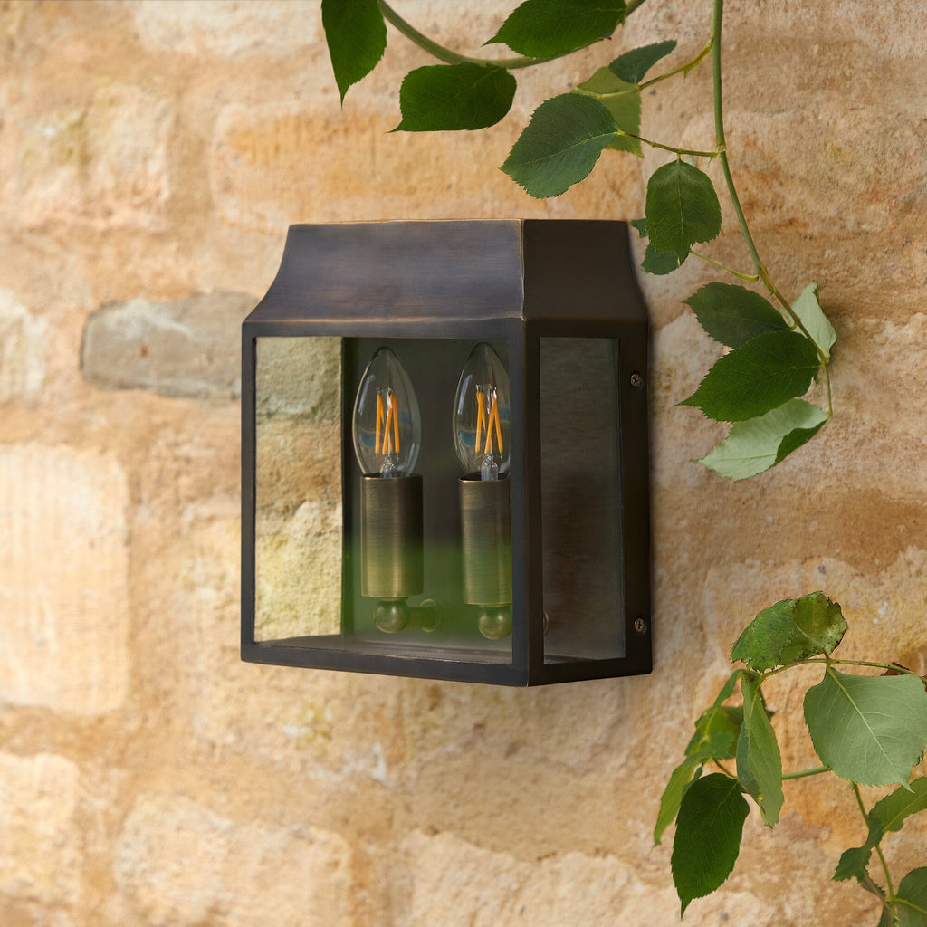 Opulent Double Crail IP44 Exterior Wall Light in Bronze