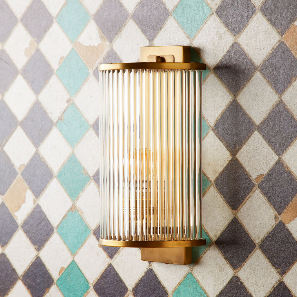 Roddy Wall Light in Brass with Glass Rods